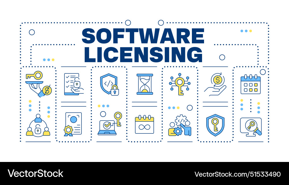 Software licensing word concept isolated on white Vector Image