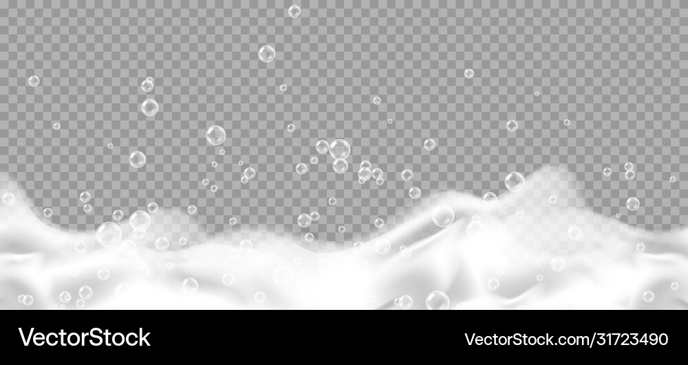 White Bath Foam with Bubbles Royalty Free Vector Image