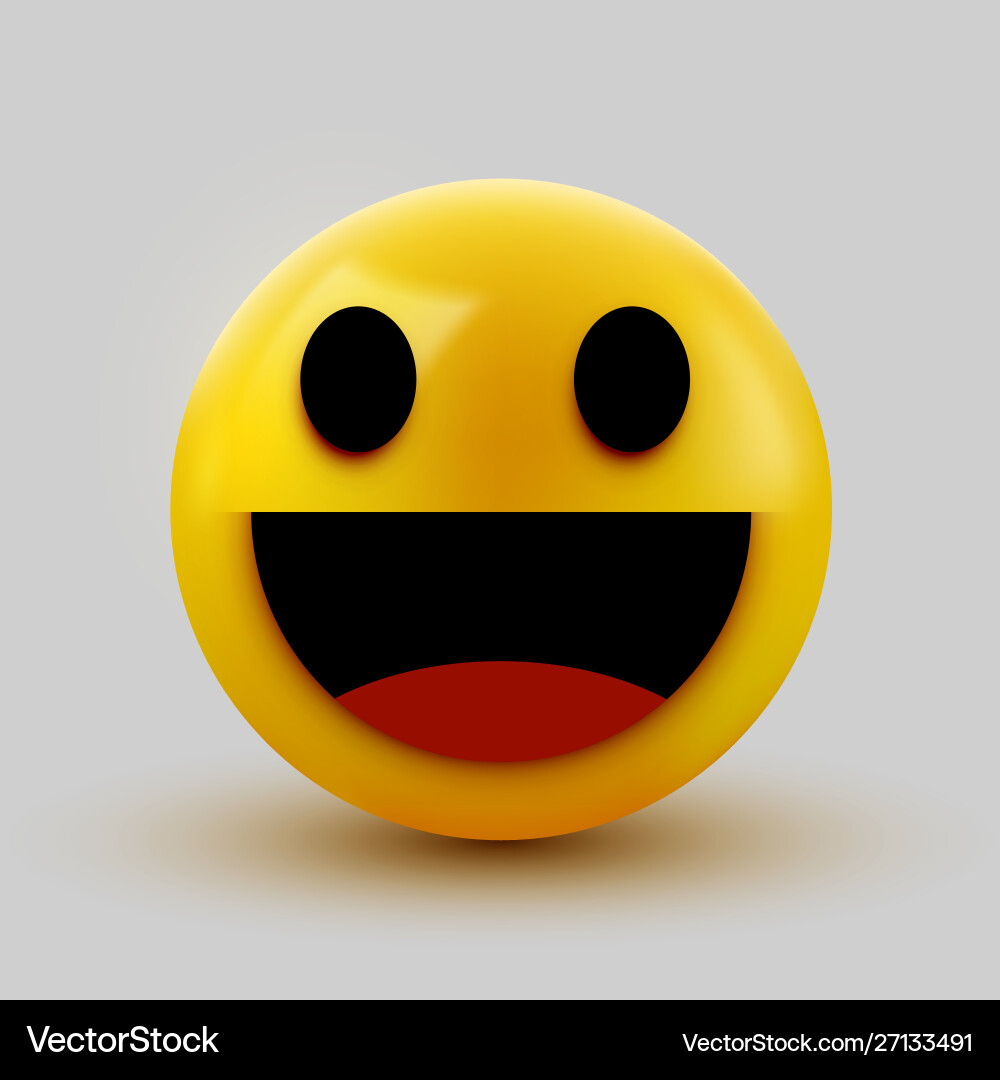 3d smiling ball sign emoticon icon design Vector Image