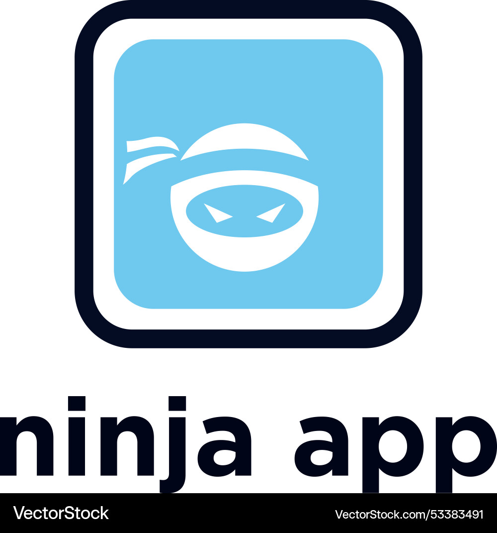 Creative ninja app icon logo design concept Vector Image
