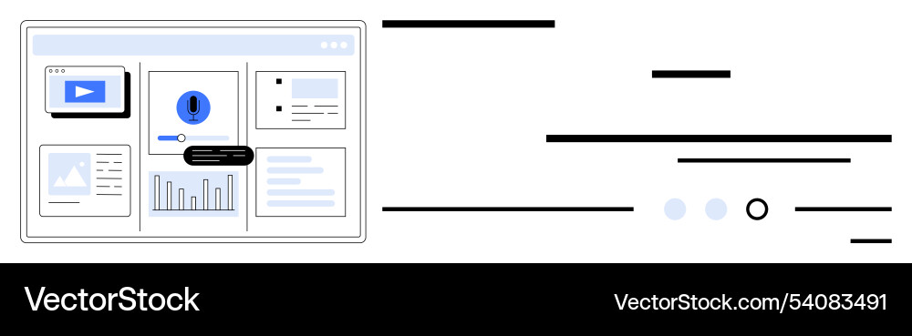Data analytics dashboard with graphs charts Vector Image