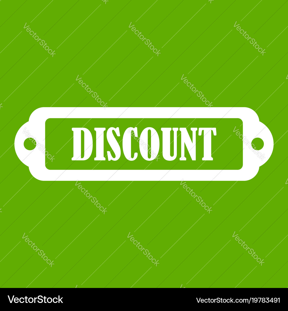 Discount label icon green Royalty Free Vector Image