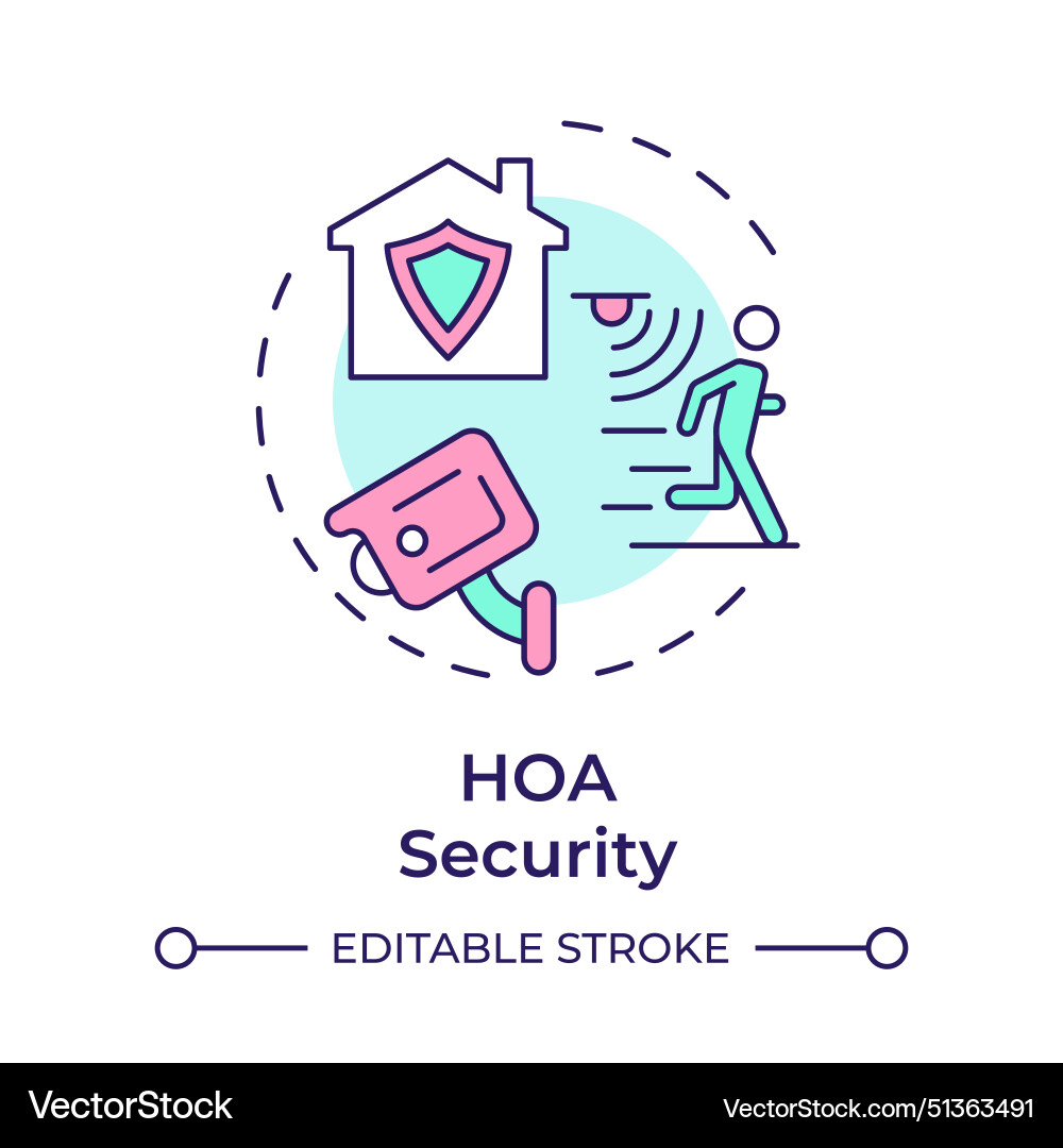 Hoa security multi color concept icon Royalty Free Vector