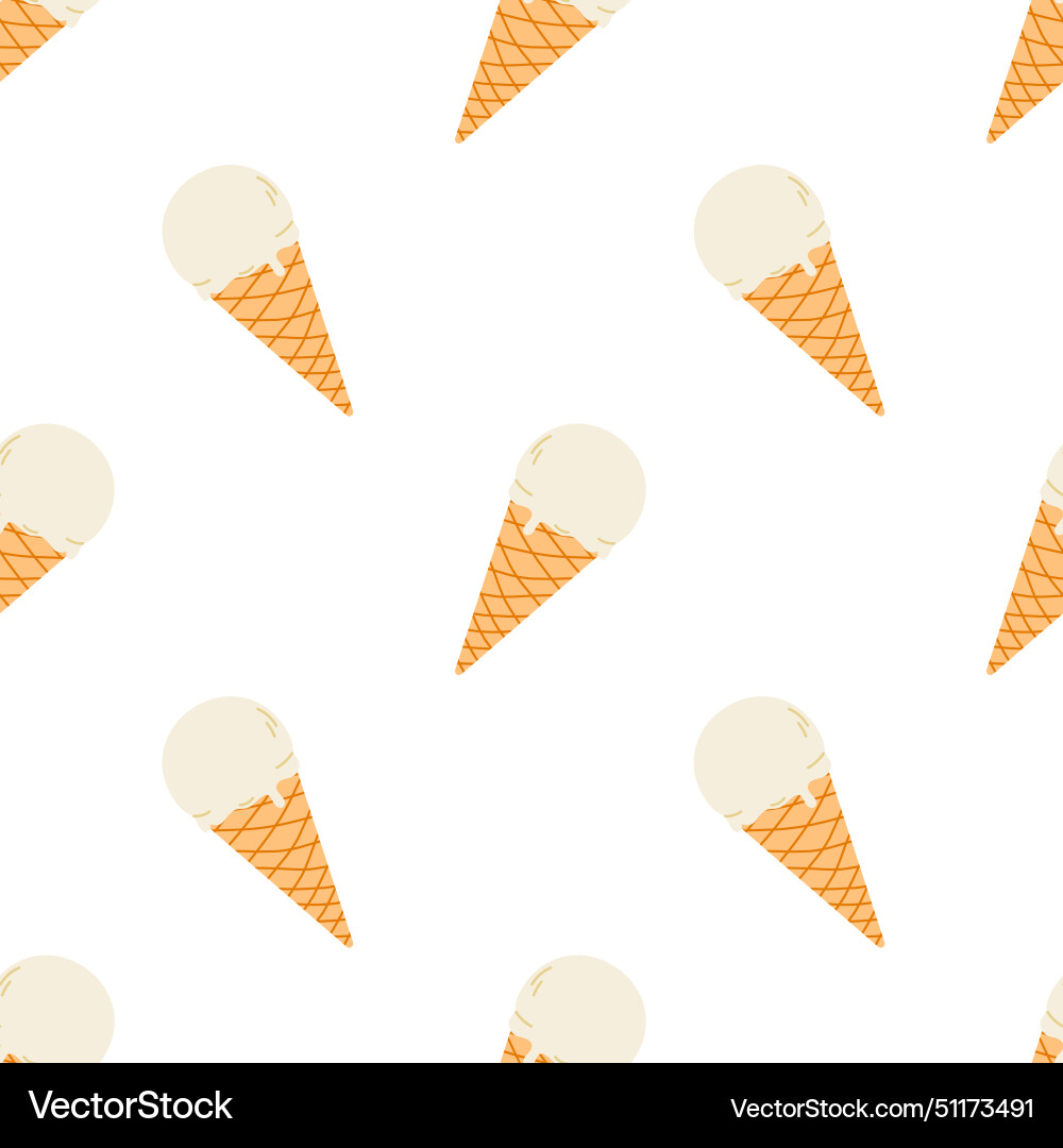 Ice cream seamless pattern summer background Vector Image
