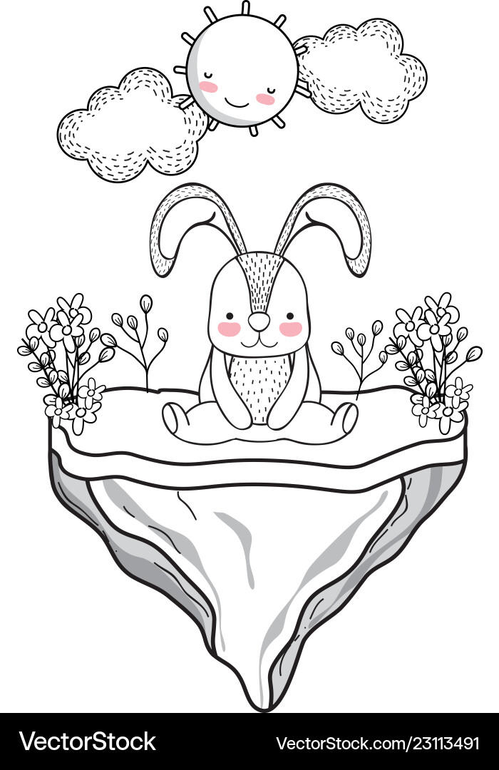 Rabbit wild animal cartoon Royalty Free Vector Image