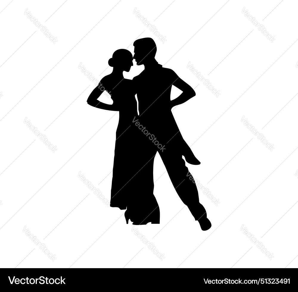 Romantic love couple silhouette Royalty Free Vector Image