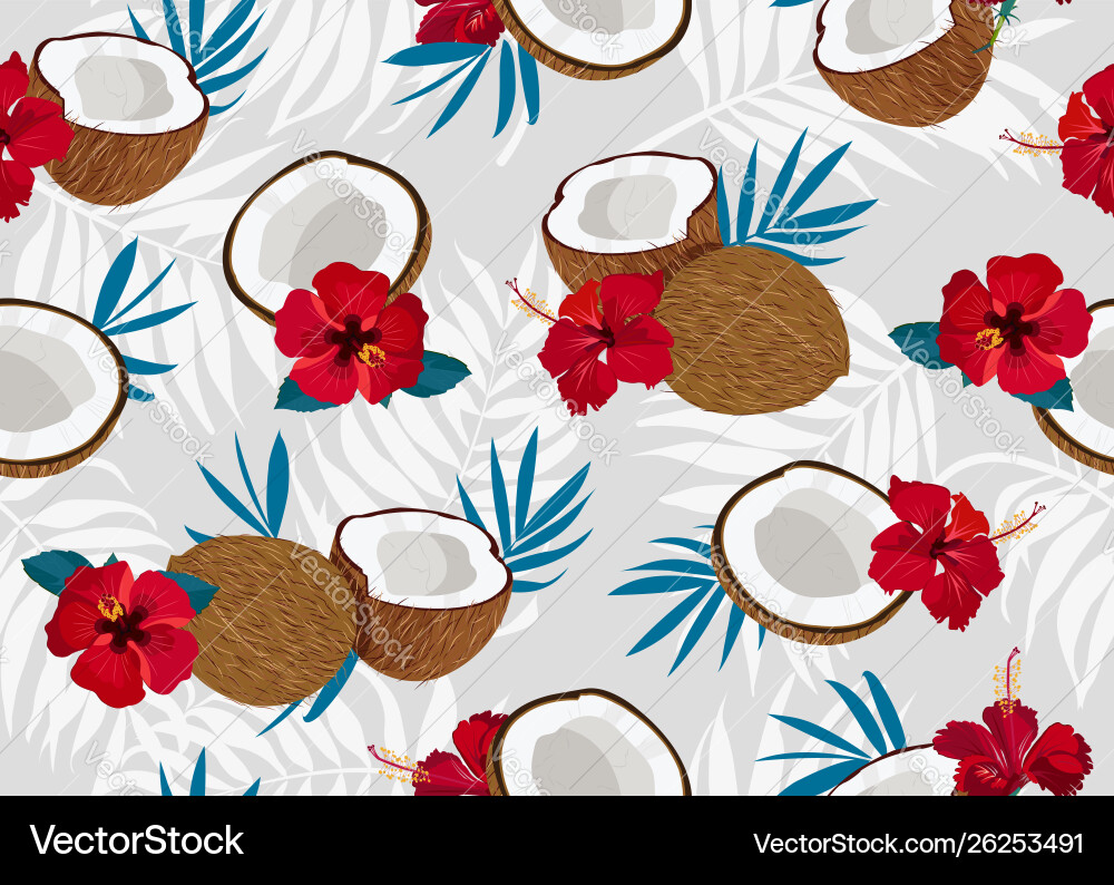 Tropical Coconut Pattern Royalty Free Vector Image