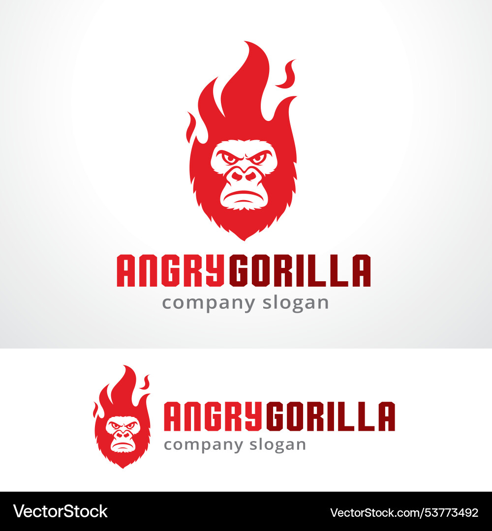 Angry gorilla logo template design emblem – Royalty-Free Vector ...