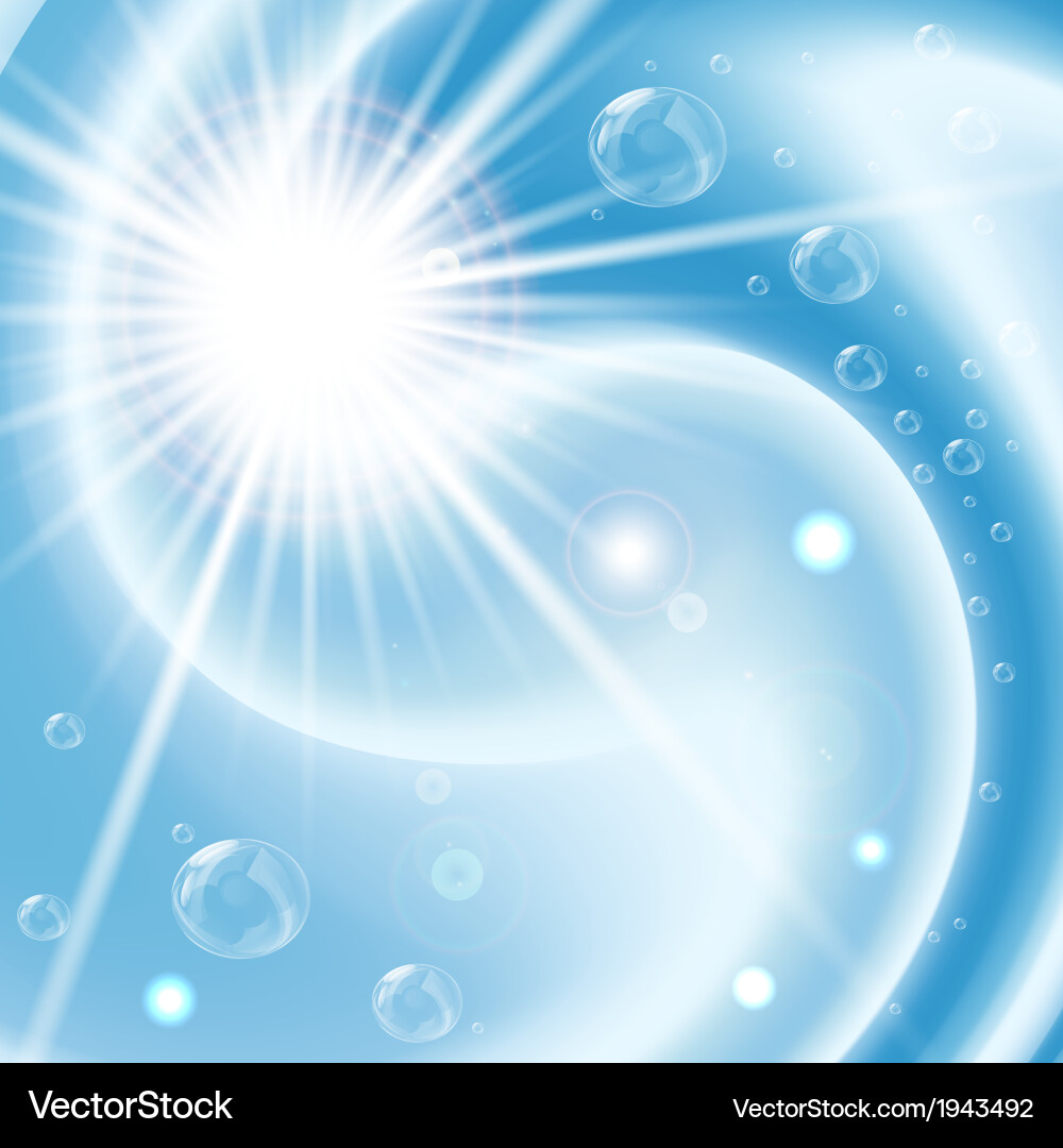 Blue Vortex Water Splash with Bubbles Royalty Free Vector