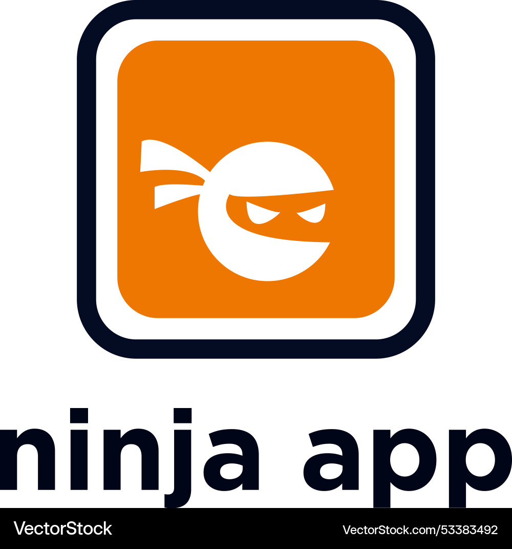 Creative ninja app icon logo design concept Vector Image