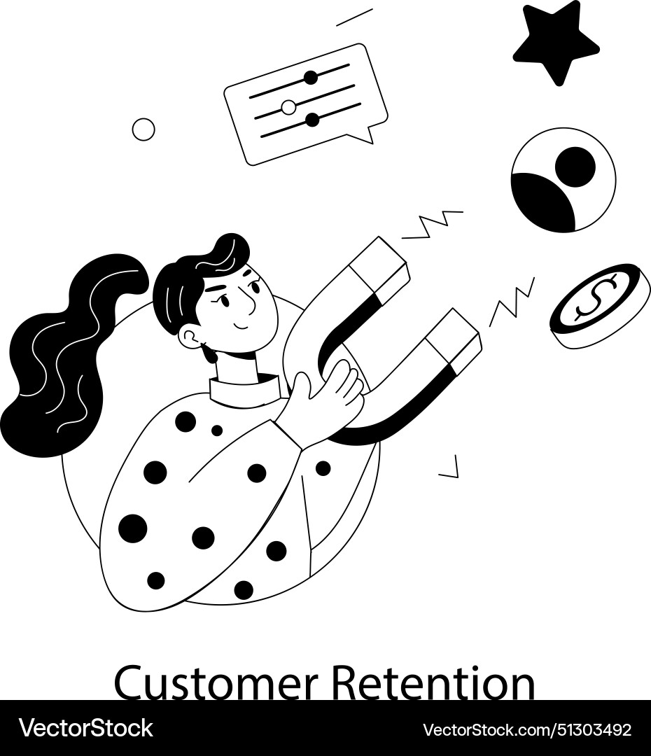 Customer retention Royalty Free Vector Image - VectorStock