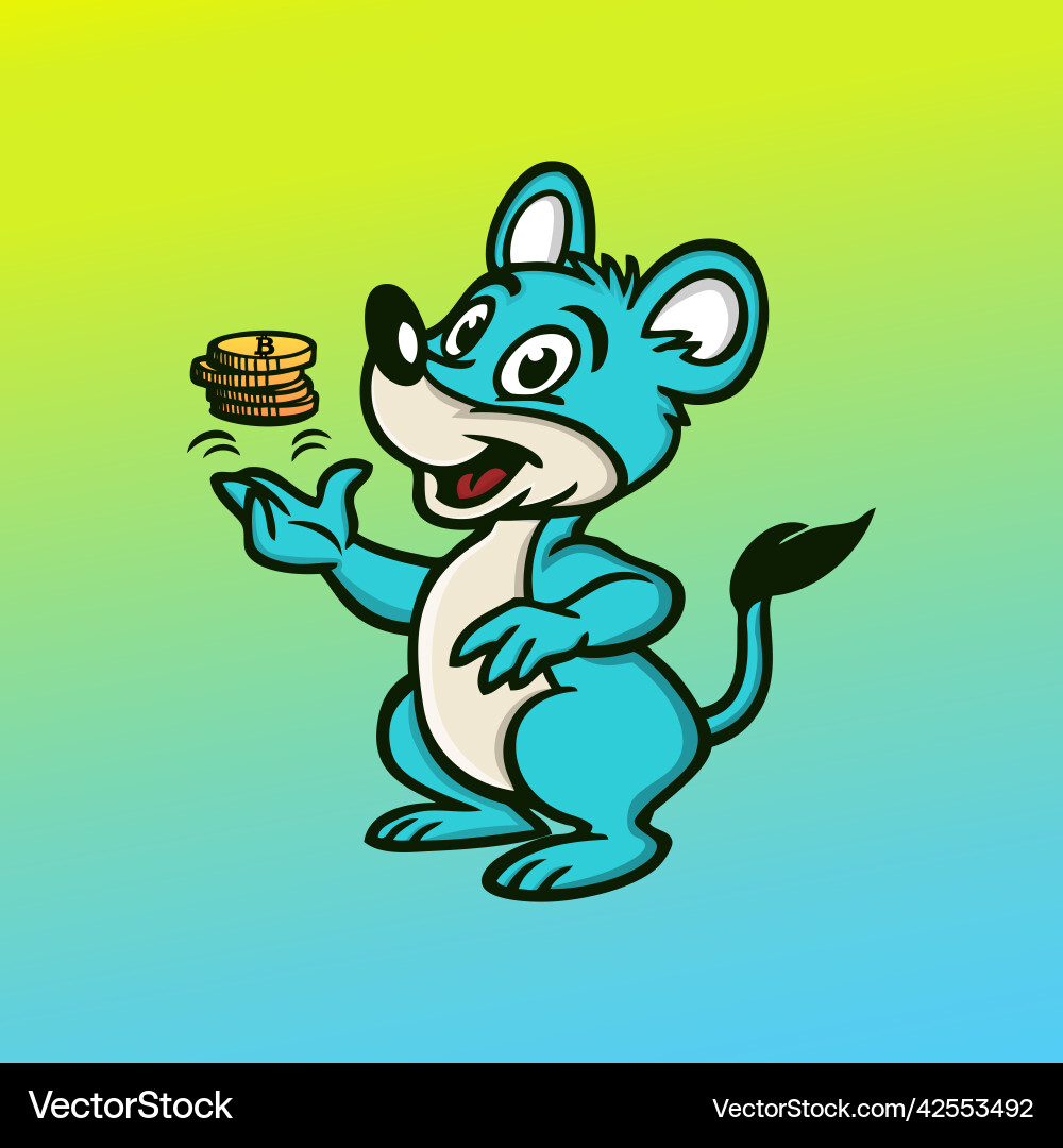 Cute mouse template cartoon Royalty Free Vector Image