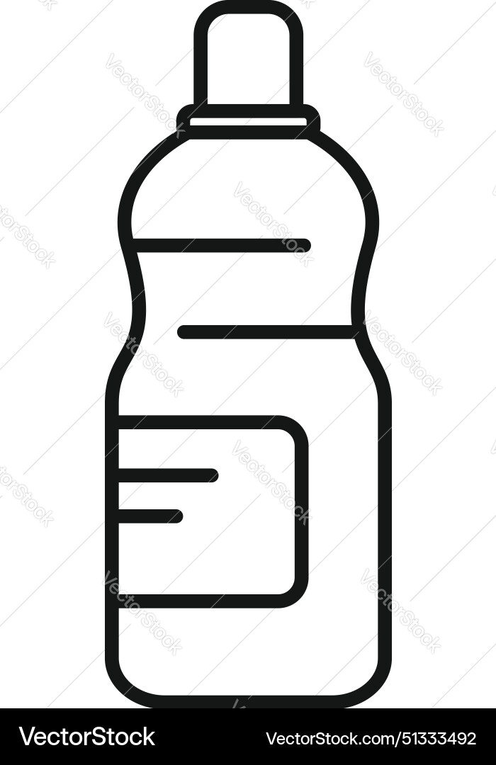 Line art of a plastic water bottle Royalty Free Vector Image