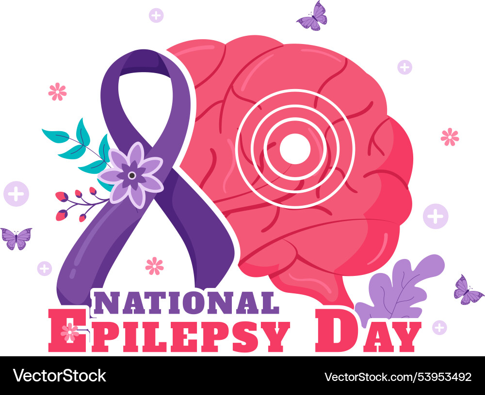 National epilepsy awareness month is observed Vector Image