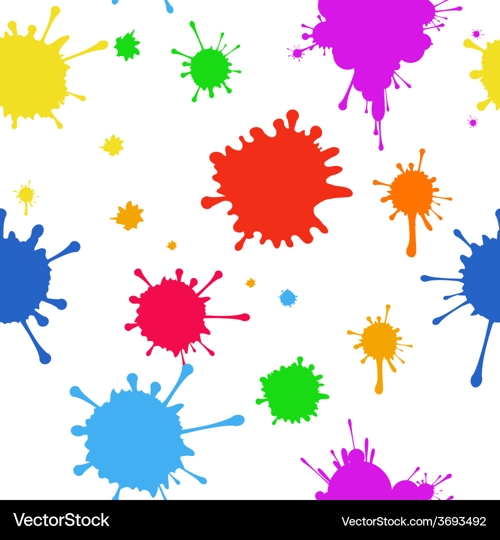 Seamless pattern of colored blots on white Vector Image