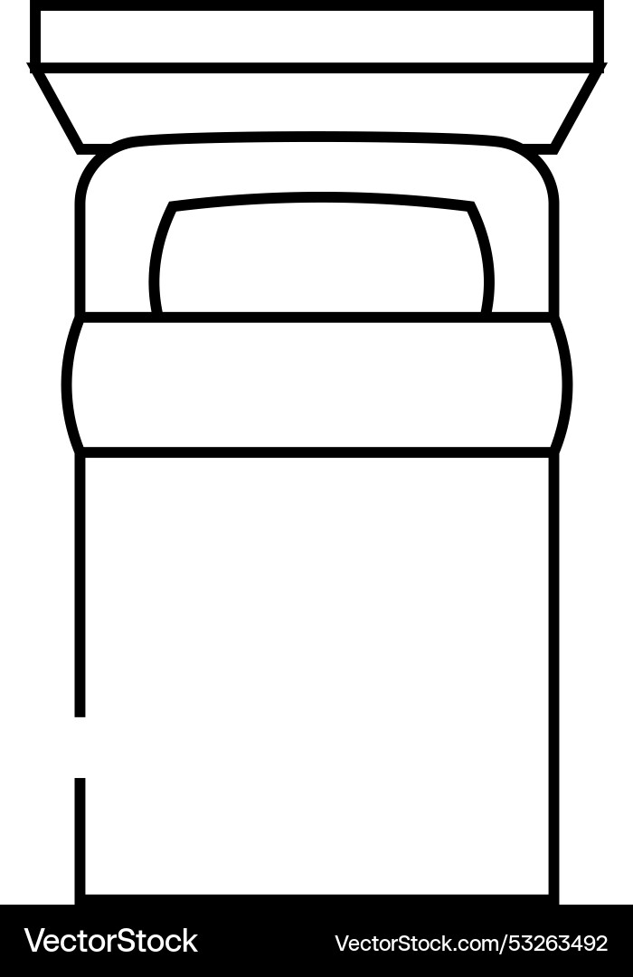 Single bed top view line icon Royalty Free Vector Image