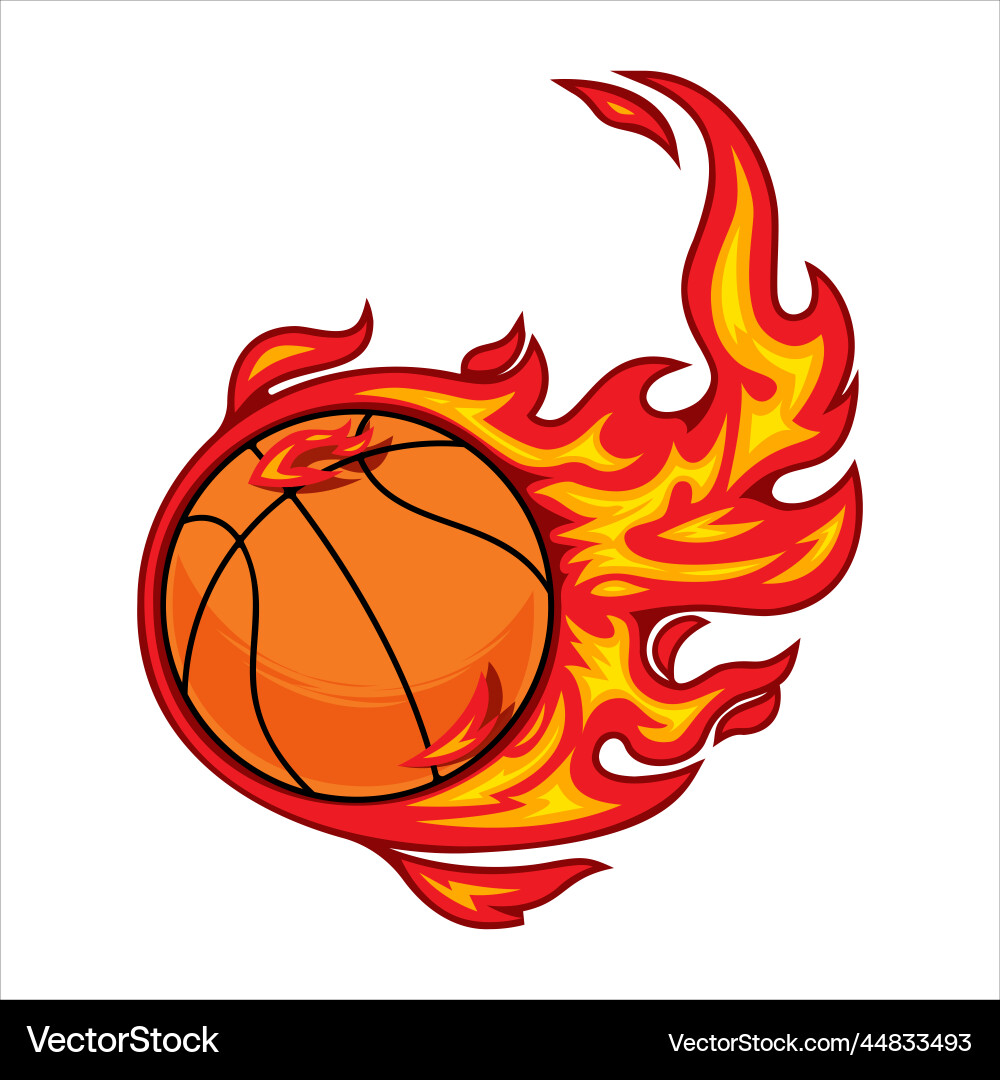 Basketball on fire Royalty Free Vector Image - VectorStock