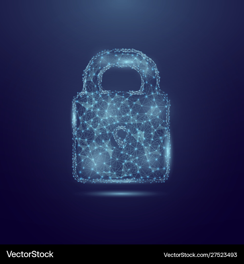 Concept cyber security lock made Royalty Free Vector Image