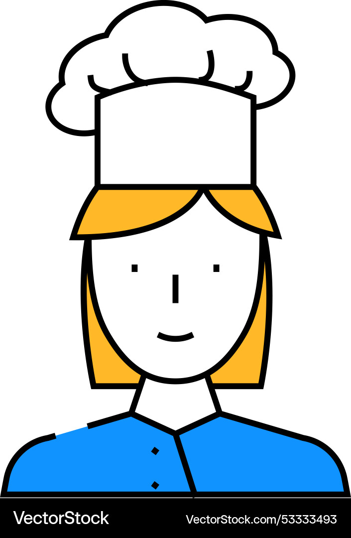 Cook chef woman icon color Royalty Free Vector Image