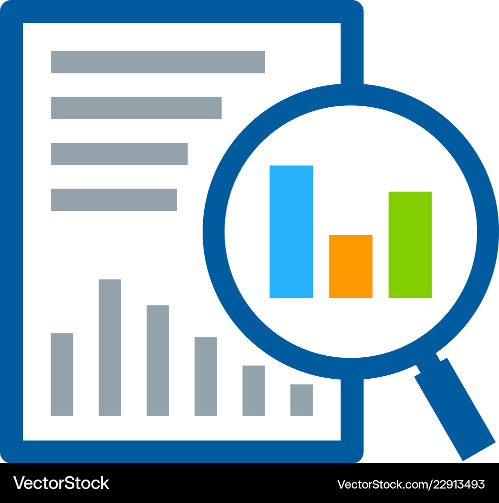 Find report logo icon design Royalty Free Vector Image