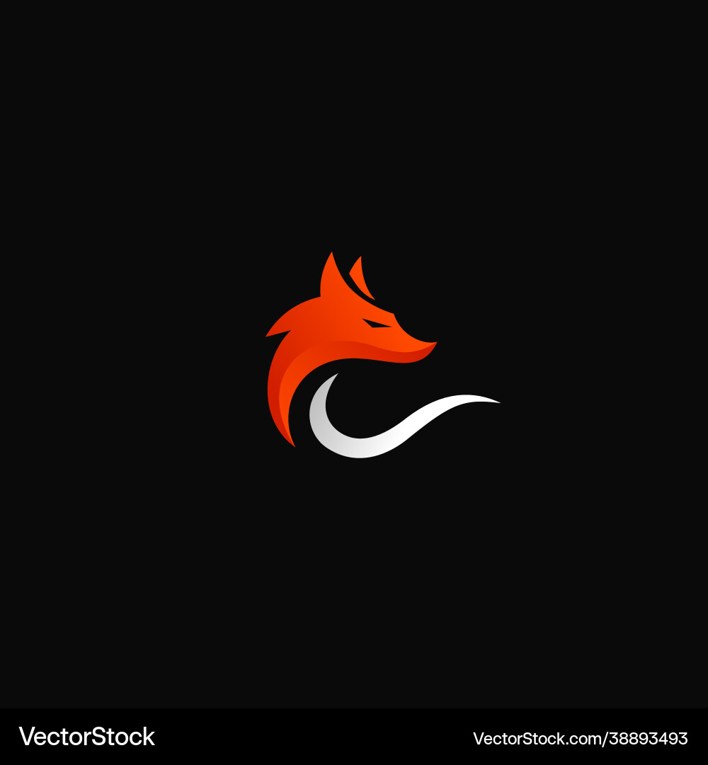 Fox head logo design Royalty Free Vector Image