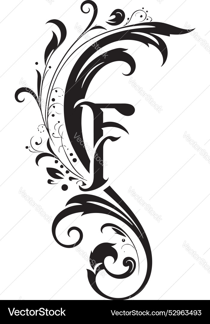 Frosted elegance icy font f typeface flowing Vector Image