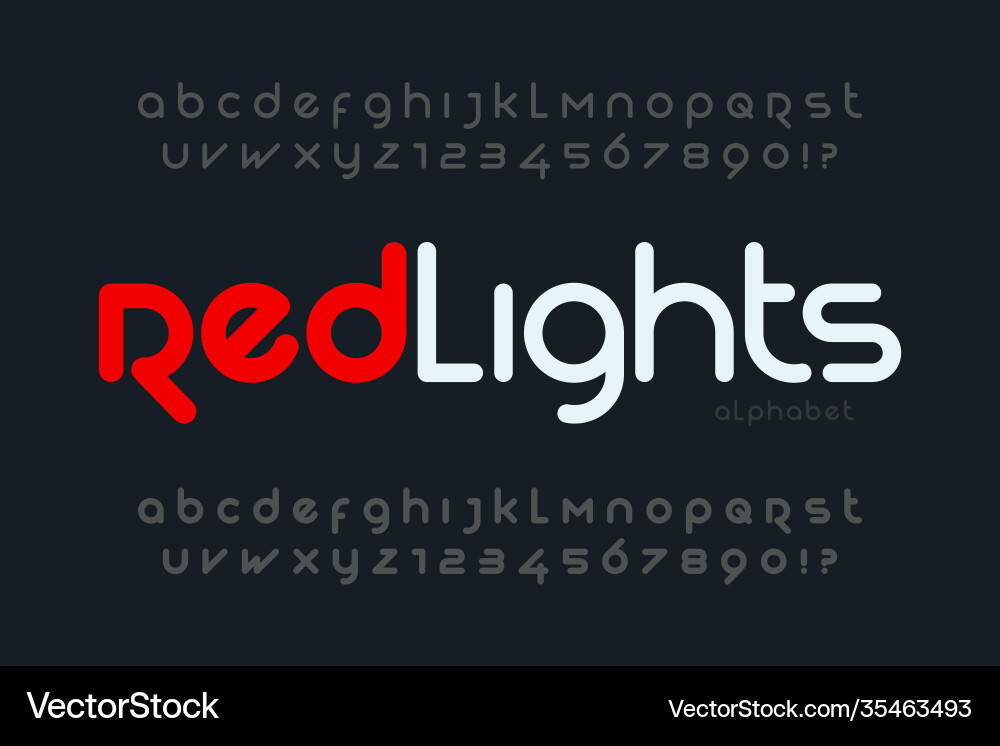Futuristic alphabet design typeface letters Vector Image