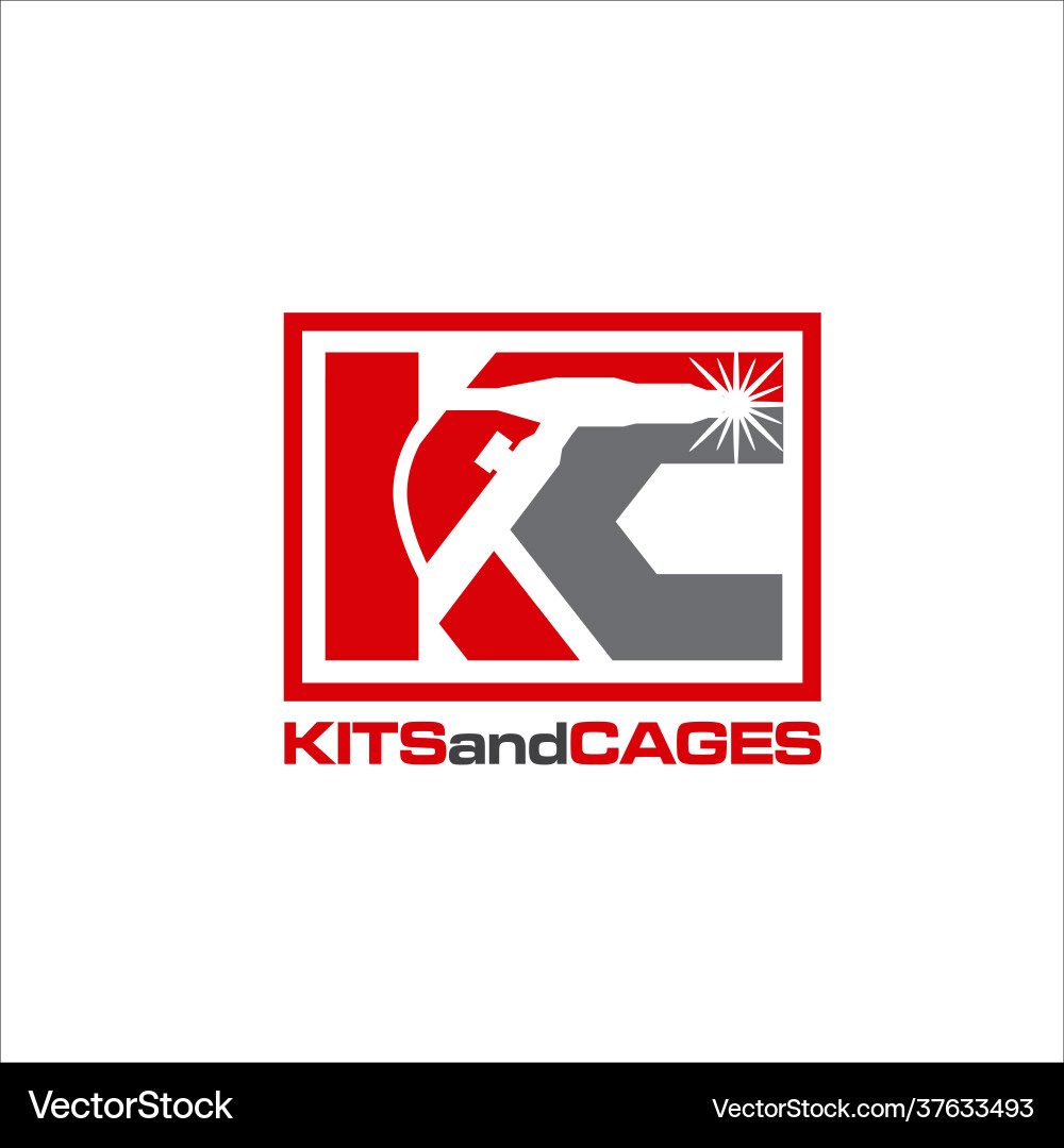 K c electric welding and construction logo Vector Image