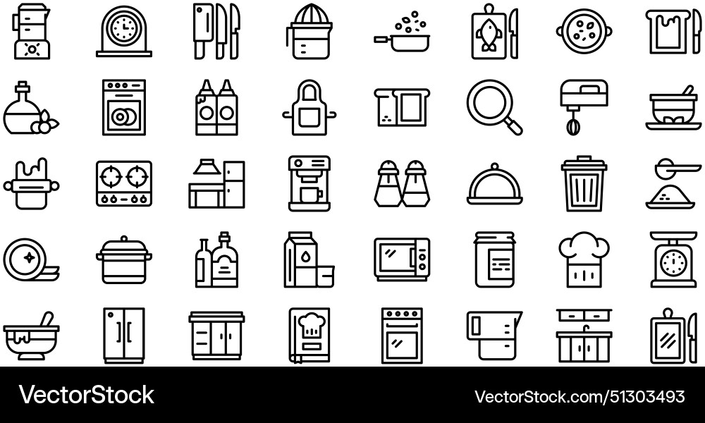 Kitchen icons collection Royalty Free Vector Image
