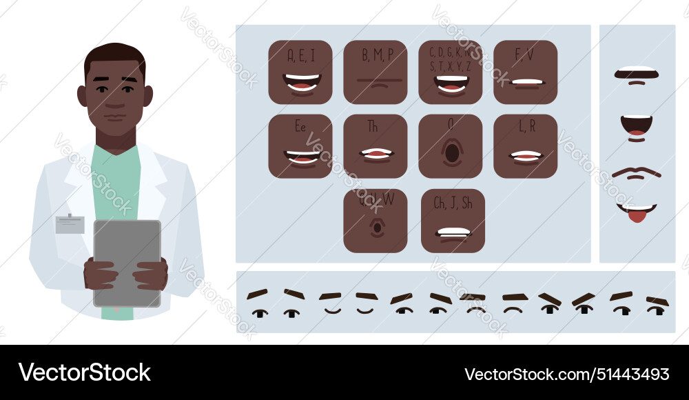Medical worker doctor avatar creation suitable Vector Image