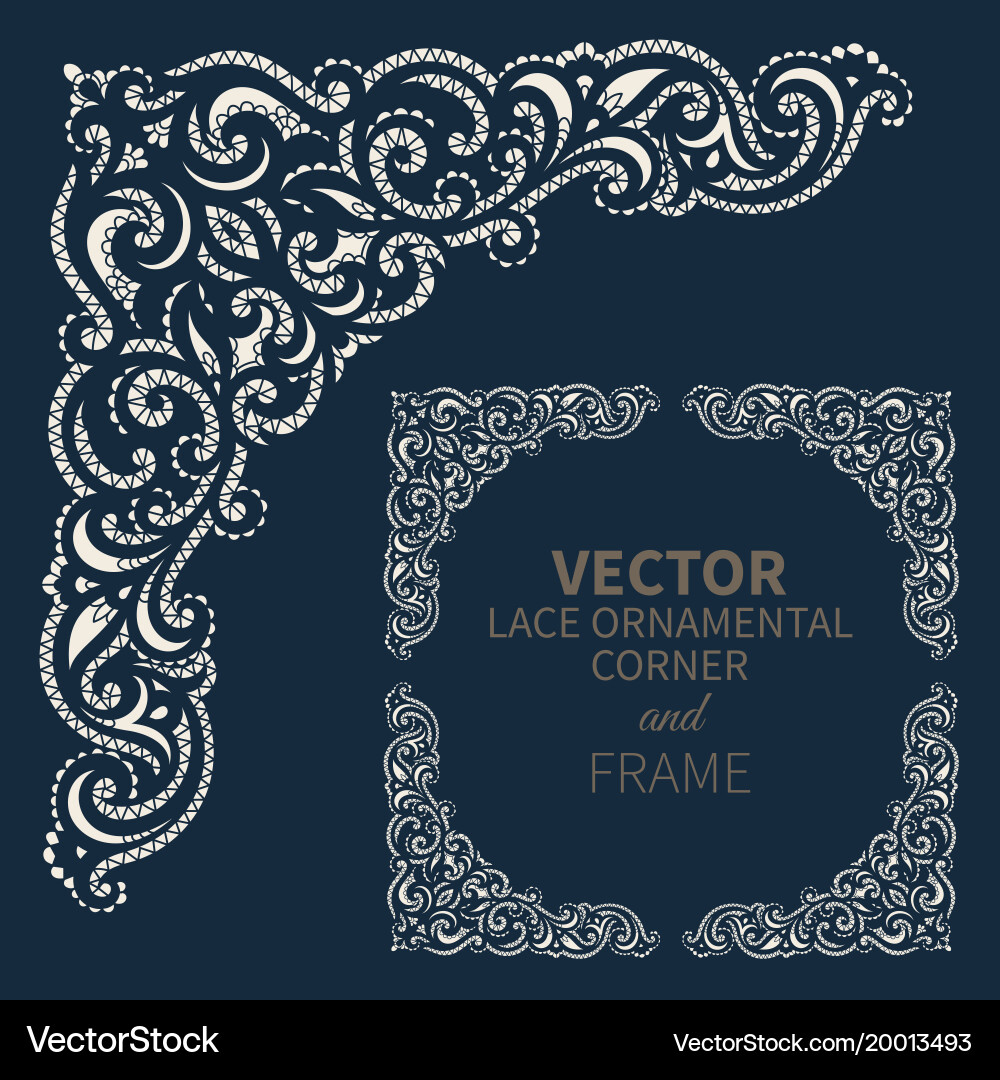 Ornamental corner frame Royalty Free Vector Image