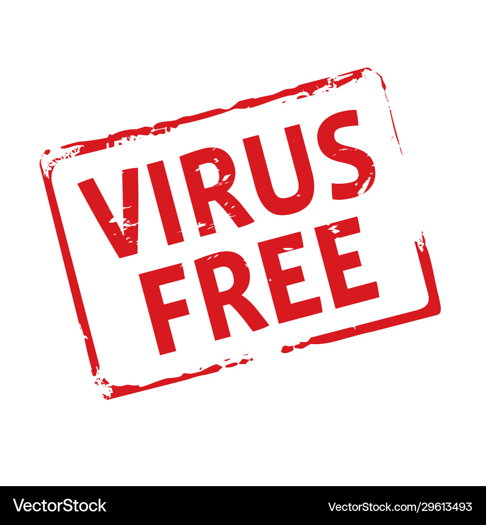 Red stamp and text virus free Royalty Free Vector Image