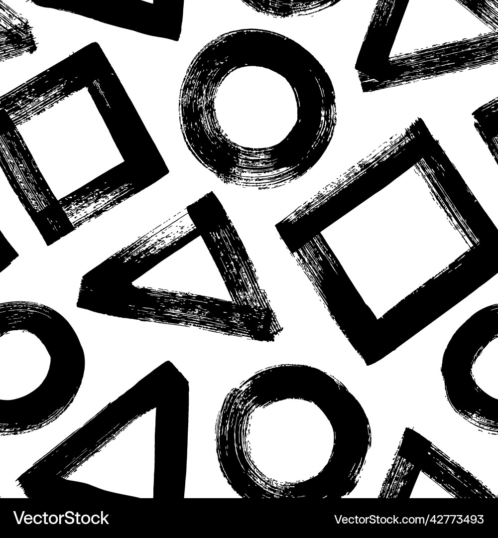 Seamless pattern with triangles and circles Vector Image