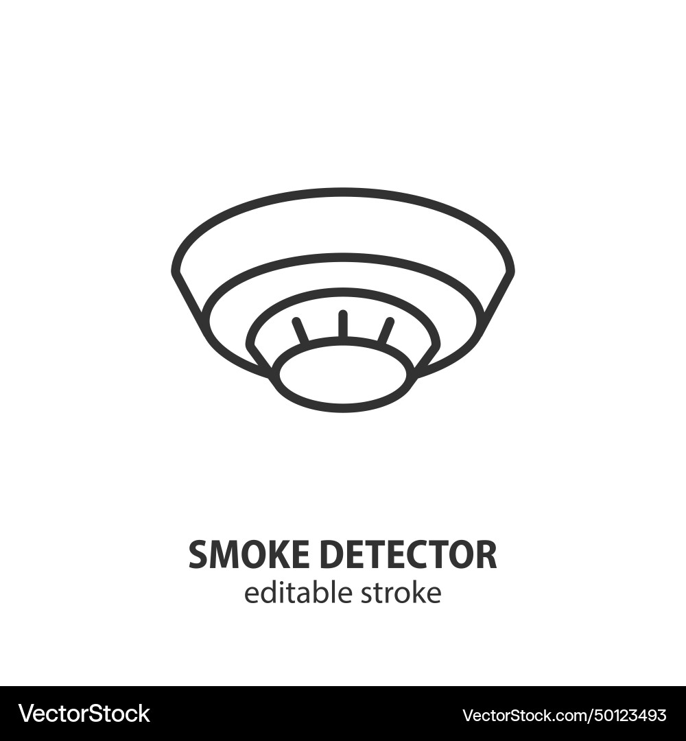 Smoke detector line icon firefighting symbol Vector Image