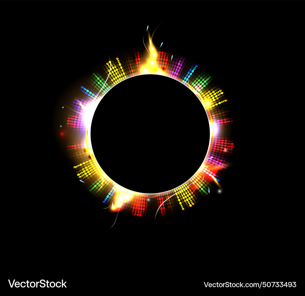 Space background abstract black sun and star Vector Image