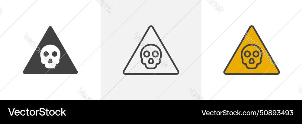 Toxic sign icon set danger caution poison Vector Image