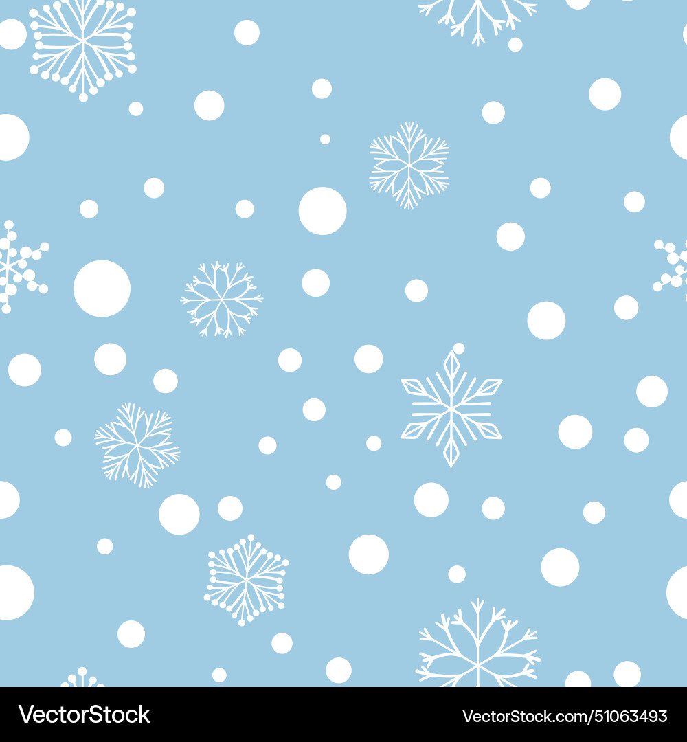 Winter seamless pattern with white snowflakes on Vector Image
