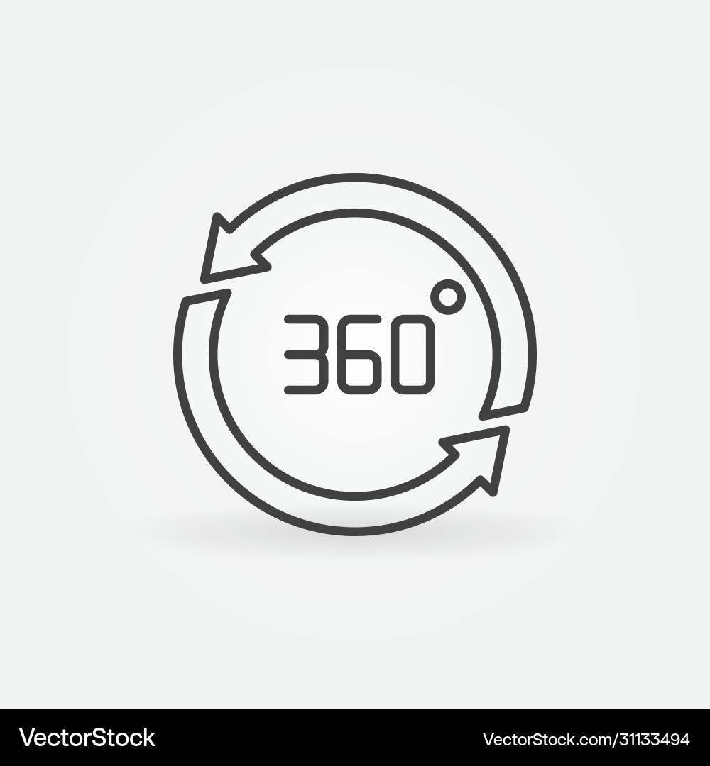 360 degree arrows outline concept icon Royalty Free Vector