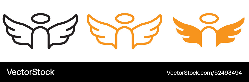 Angel wing icon for religious symbolism Royalty Free Vector