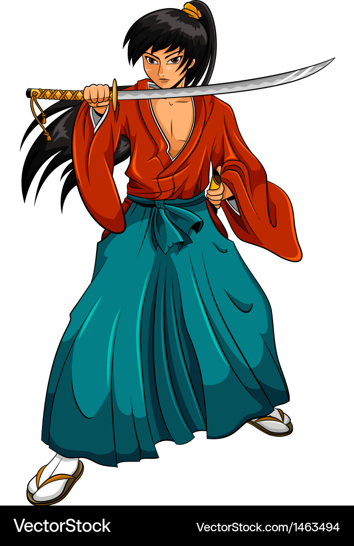 Cartoon Samurai Warrior Royalty Free Vector Image