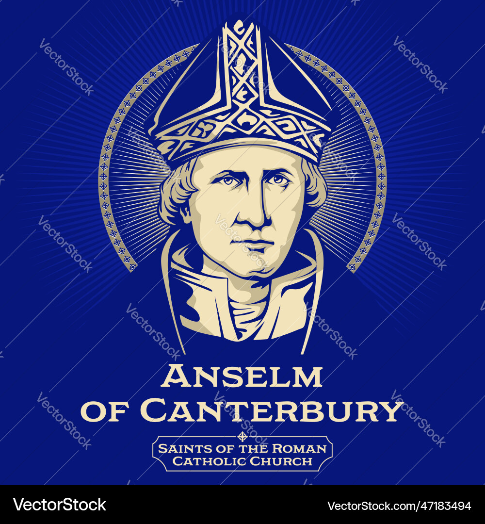 Catholic saints anselm of canterbury Royalty Free Vector