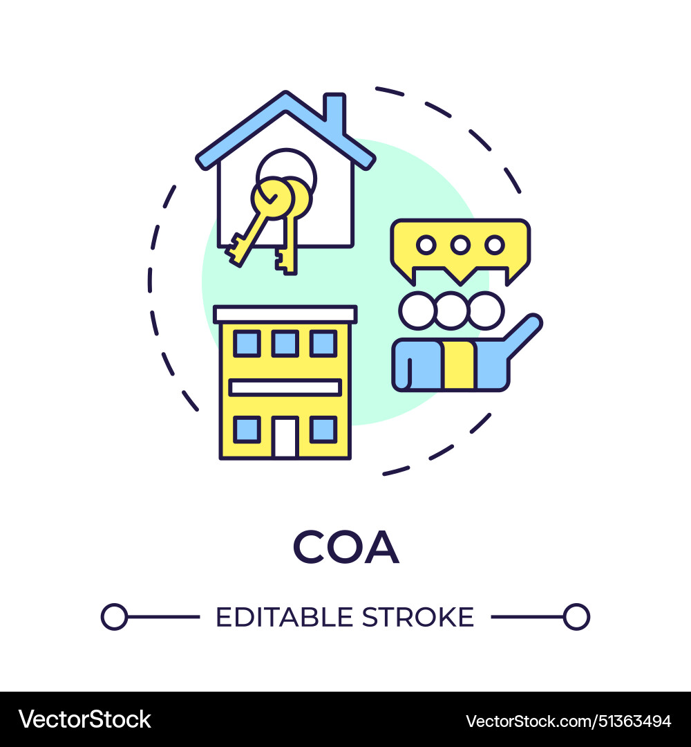 Coa multi color concept icon Royalty Free Vector Image