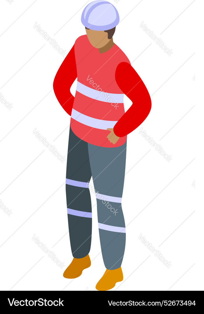 Construction worker wearing hard hat standing Vector Image