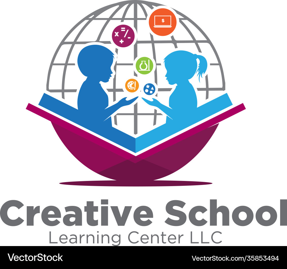 Creative school learning center logo designs Vector Image