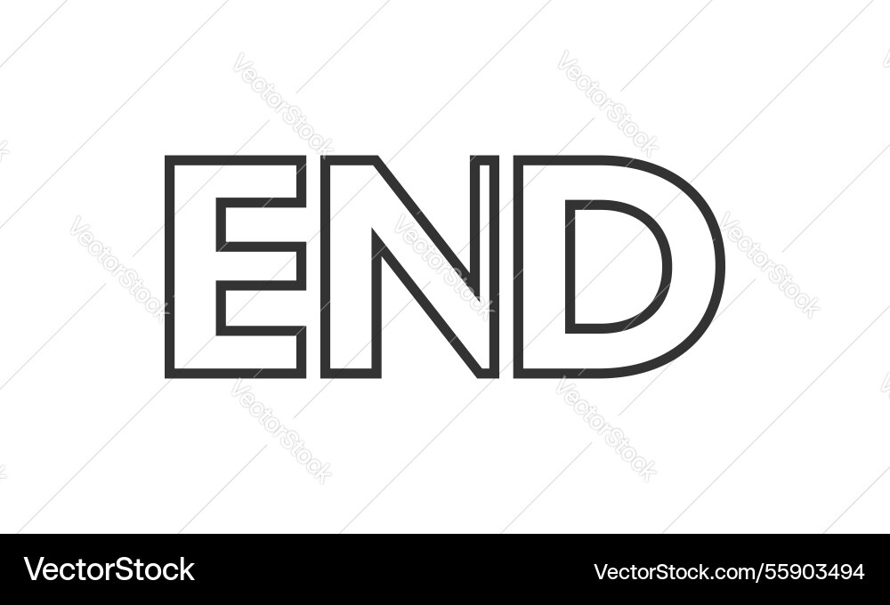 End logo design template with strong and modern Vector Image