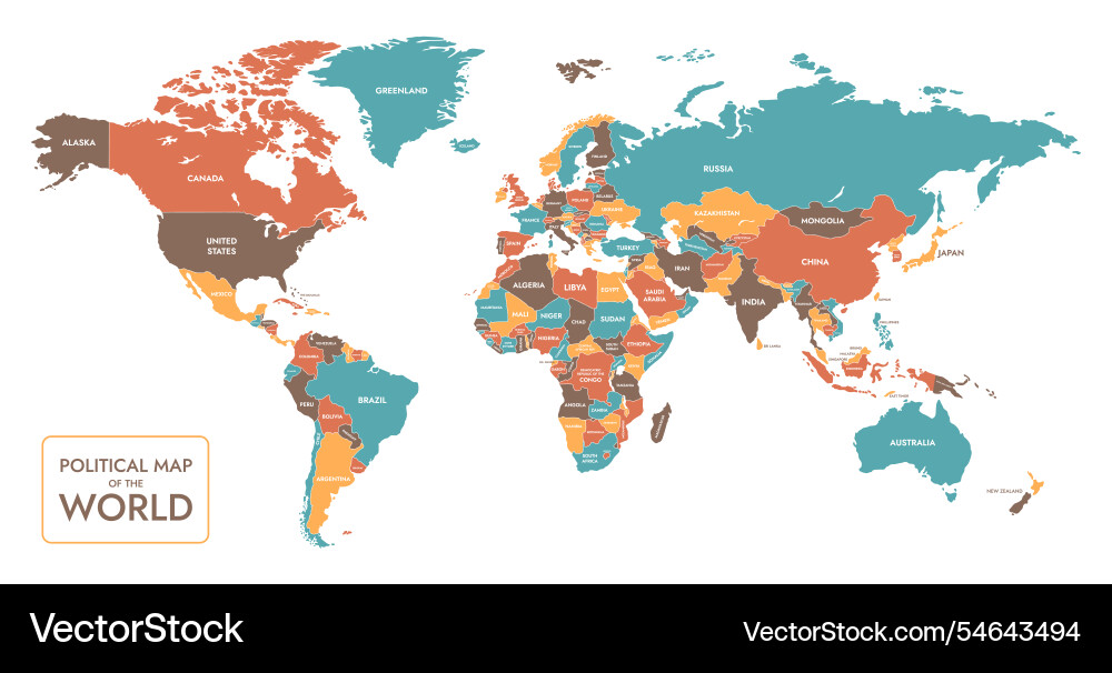 Flat hand drawn map composition Royalty Free Vector Image