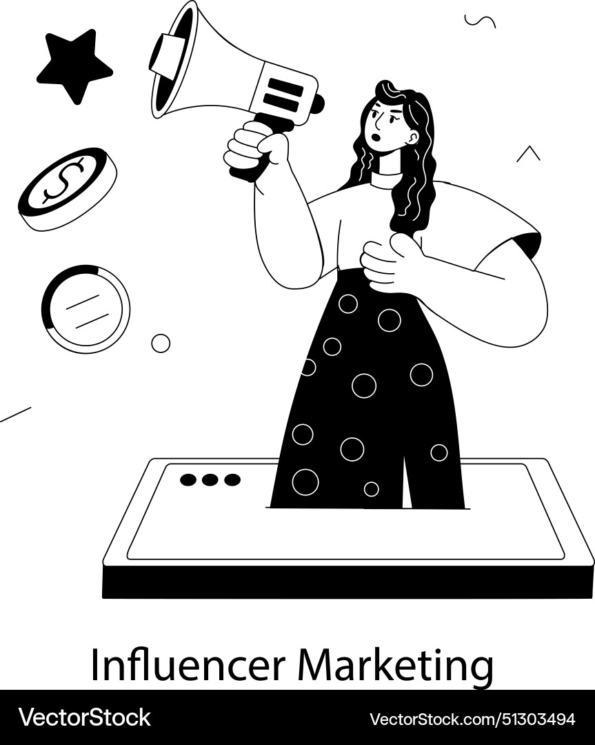 Influencer marketing Royalty Free Vector Image