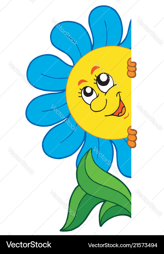 Lurking cartoon flower Royalty Free Vector Image