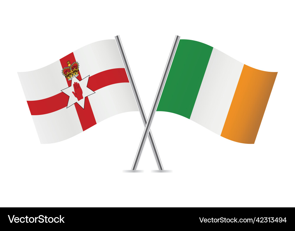 Northern ireland and crossed flags Royalty Free Vector Image