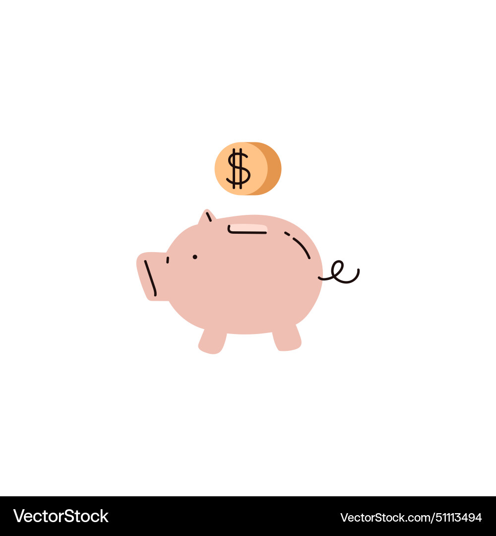 Piggy bank savings Royalty Free Vector Image - VectorStock